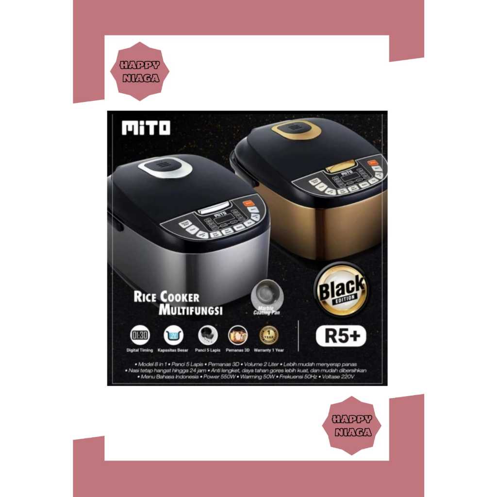 Jual MITO RICE COOKER MITO R5 PLUS 8IN1 DIGITAL -2 LITER | Shopee Indonesia