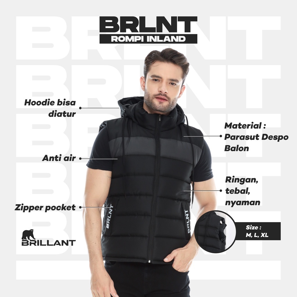 Jual Brillant - Inland Rompi Hoodie Hitam Pria Dewasa Polos 1 Warna ...