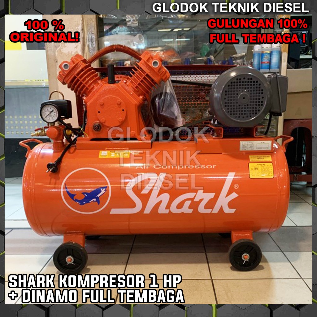 Jual SHARK 1 HP PK Kompresor Angin + Dinamo Electro Motor Full Tembaga ...