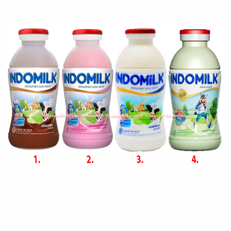 Jual Indomilk 190ml Coklat Stroberi Vanilla Marie Melon 1pcs Susu Siap Minum UHT Chocolate Milk ...