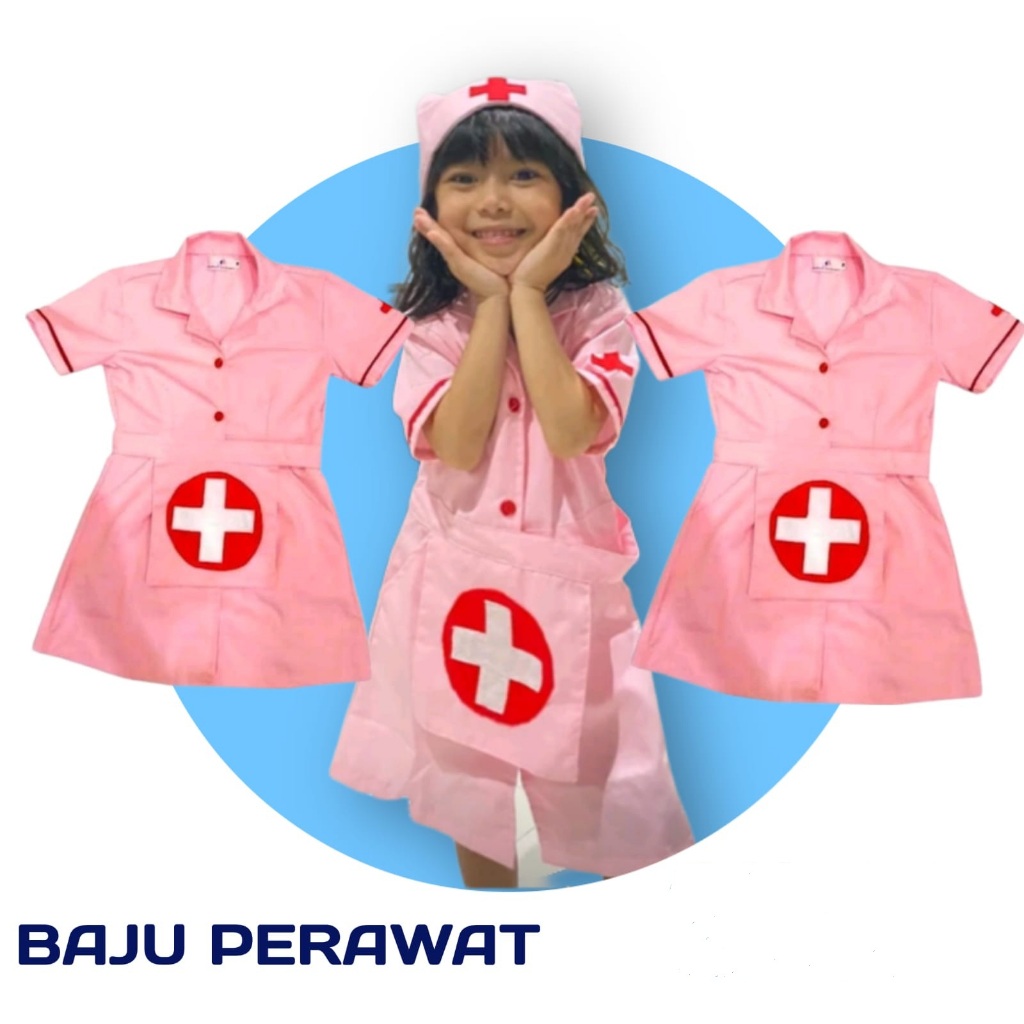 Jual Baju Perawat anak Warna Pink Kostum Suster Pink Baju perawat warna ...