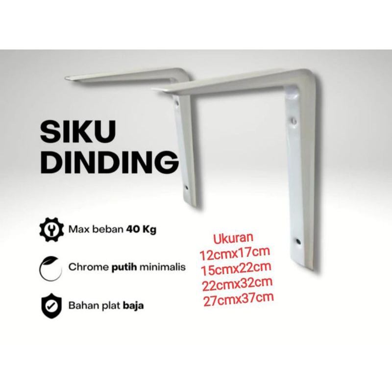 Jual Siku Rak Putih Type A Siku Rak dinding Siku L Ukuran 12cmx17cm ...