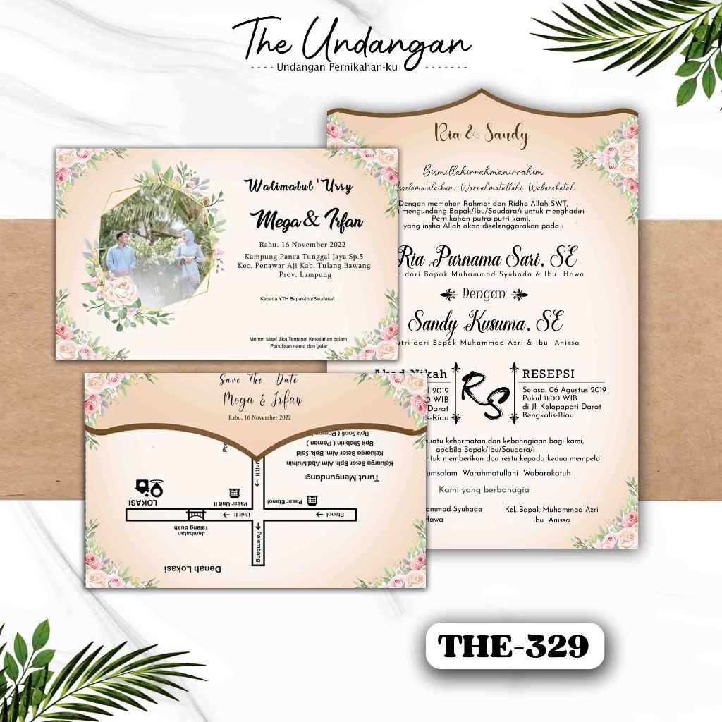 Jual Undangan pernikahan bahan briefcard 200 gsm model semi amplop THE ...