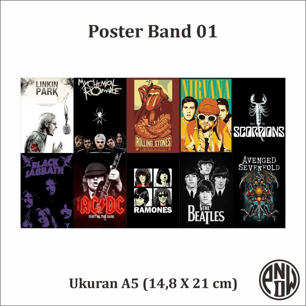 Jual Poster Dinding Band Rock 12 pcs Poster Aesthetic Poster tumblr ...