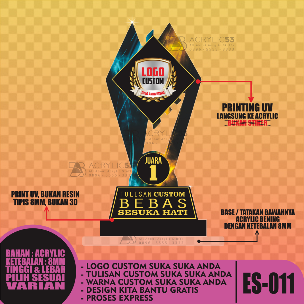 Jual PIALA, PIALA CUSTOM, PIALA MURAH, PIALA ACRYLIC, PIALA AKRILIK, TROPHY, TROPHY CUSTOM ...