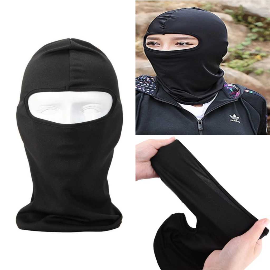Jual Masker Buff Ninja Full Face Balaclava Spandex Penutup Muka Hitam ...