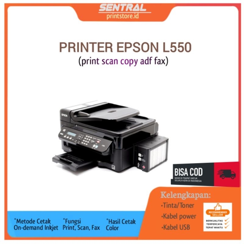 Jual printer epson l550 print scan copy adf fax | Shopee Indonesia