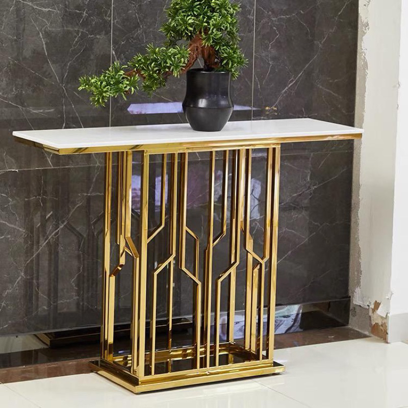 Jual CONSOLE TABLE TOP MARBLE - MEJA KONSOL KAKI STAINLESS TOP MARMER ...
