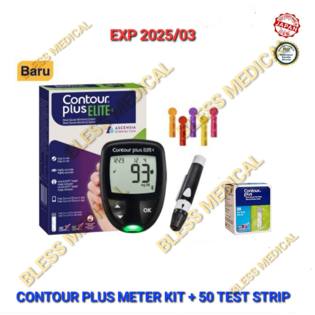 Jual Contour Plus Elite Meter (Alat Gula Darah) + 50 Test Strip2 ...