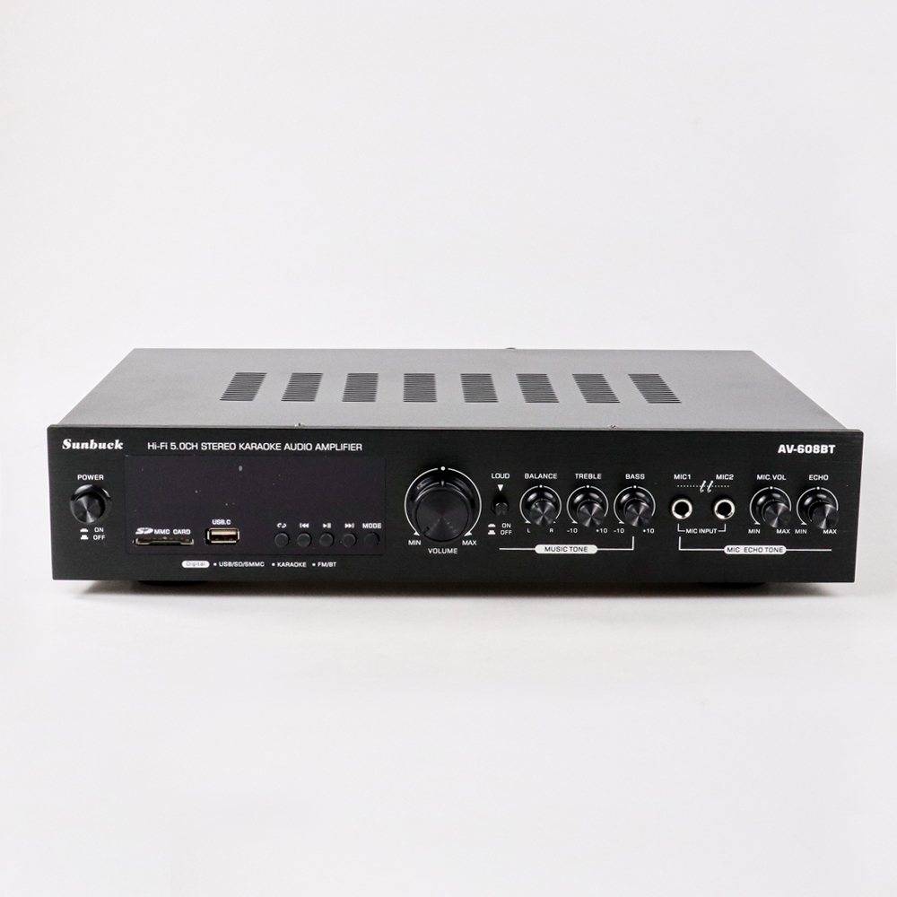 Jual Sunbuck AMPLIFIER Bluetooth Amplifier Karaoke 5CH 600W - AV-608BT - Black | Shopee Indonesia