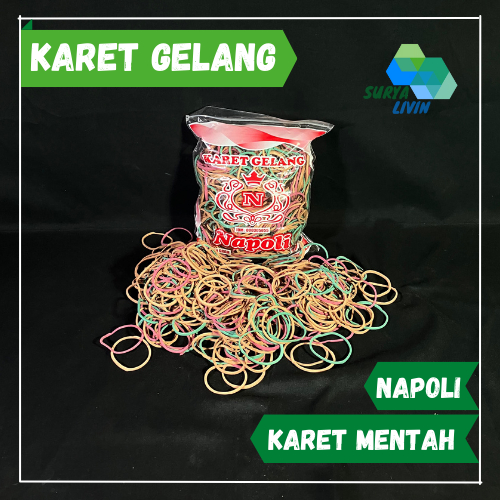Jual Karet Gelang Warna Napoli 500gr / Karet Ekonomis / Karet Mentah | Shopee Indonesia