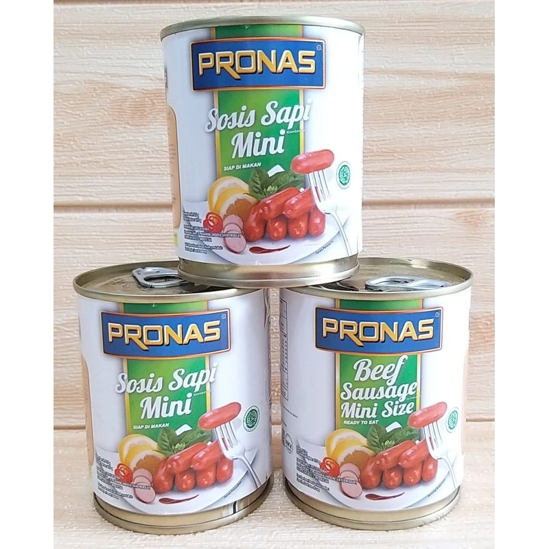 Jual Pronas Sosis Sapi Mini 325gr / Pronas Sosis Mini / Sosis Kaleng ...