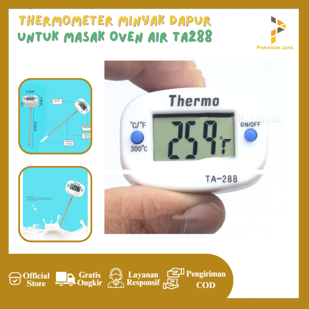Jual Termometer / Thermometer Minyak Dapur Masak Oven Air TA288 ...