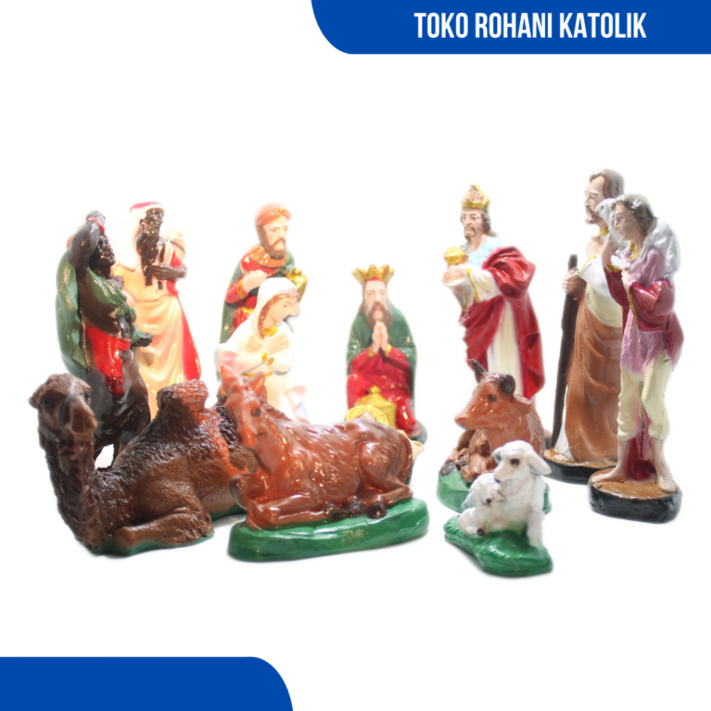 Jual SET PATUNG NATAL 20 CM / HADIAH NATAL / NATIVITY SCANE / PATUNG ...