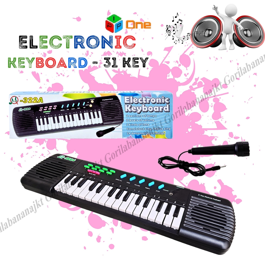 Jual Mainan Piano + mic karoke electric 31keys keyboard | Shopee Indonesia