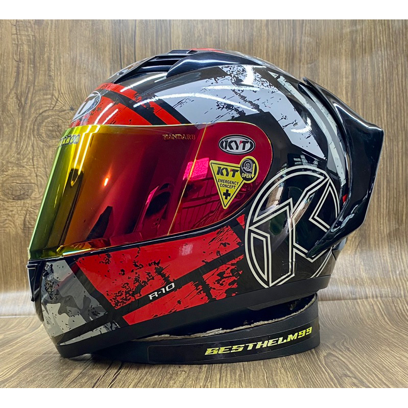 Jual HELM KYT R10 #3 RED PAKET VISOR IRIDIUM I SPOILER 3D BIG I KYT ...