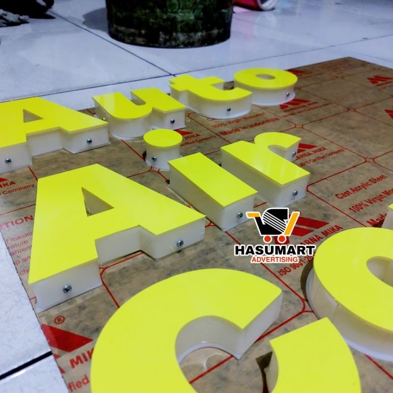 Jual Huruf Timbul Akrilik Custom(Tanpa Lampu) FULL AKRILIK / letter ...