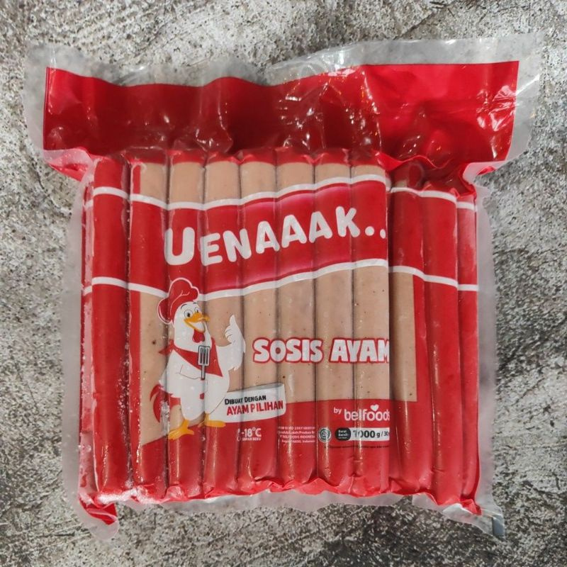 Jual Belfoods Uenak Sosis ayam Long 30s 1kg | Shopee Indonesia