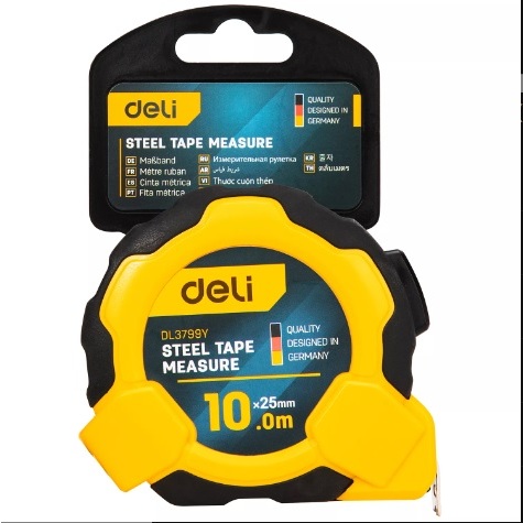 Jual DELI Meteran 10M DL3799Y / Steel Measuring Tape 10M DL3799Y ...