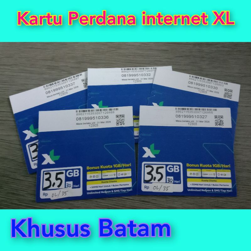 Jual KARTU PERDANA INTERNET XL 3,5GB (KHUSUS BATAM) | Shopee Indonesia