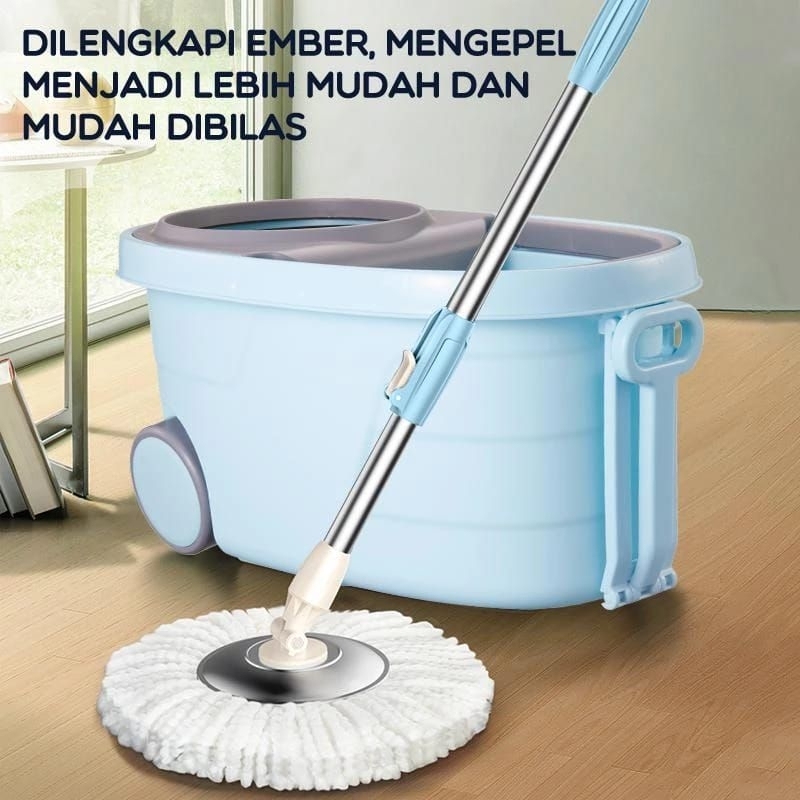 Jual BONBOX ALAT PEL LANTAI - SAMONO SPIN MOP OTOMATIS - ORIGINAL STAINLESS PUTAR MAGIC MOP ...