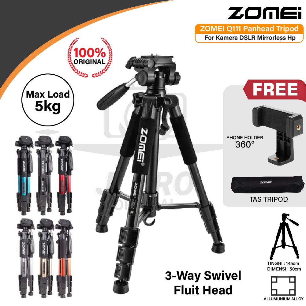 Jual ZOMEI Q111 Panhead Tripod Profesional for Kamera DSLR Mirrorless ...