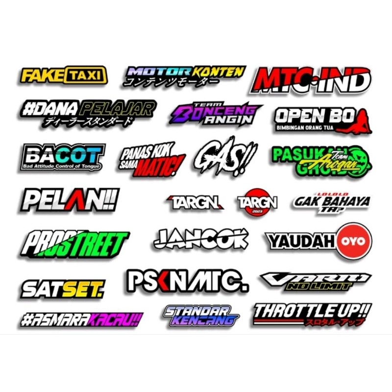 Jual STIKER RACING MOTOR 25PCS / STICKER PACK MOTOR / STICKER RACING ...