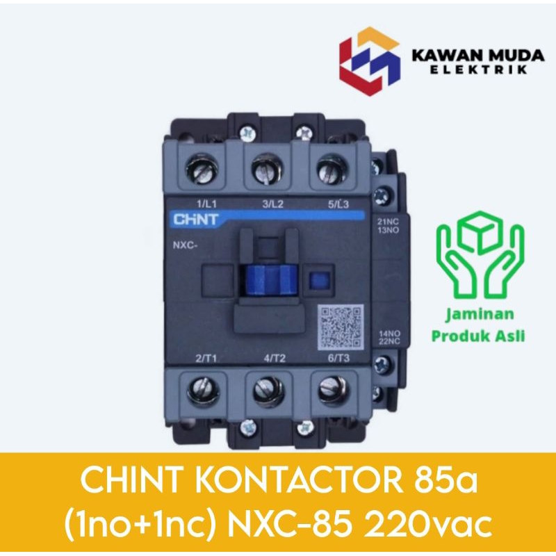 Jual KONTACTOR/KONTAKTOR CHINT 85A NXC-85 KOIL 220Vac | Shopee Indonesia