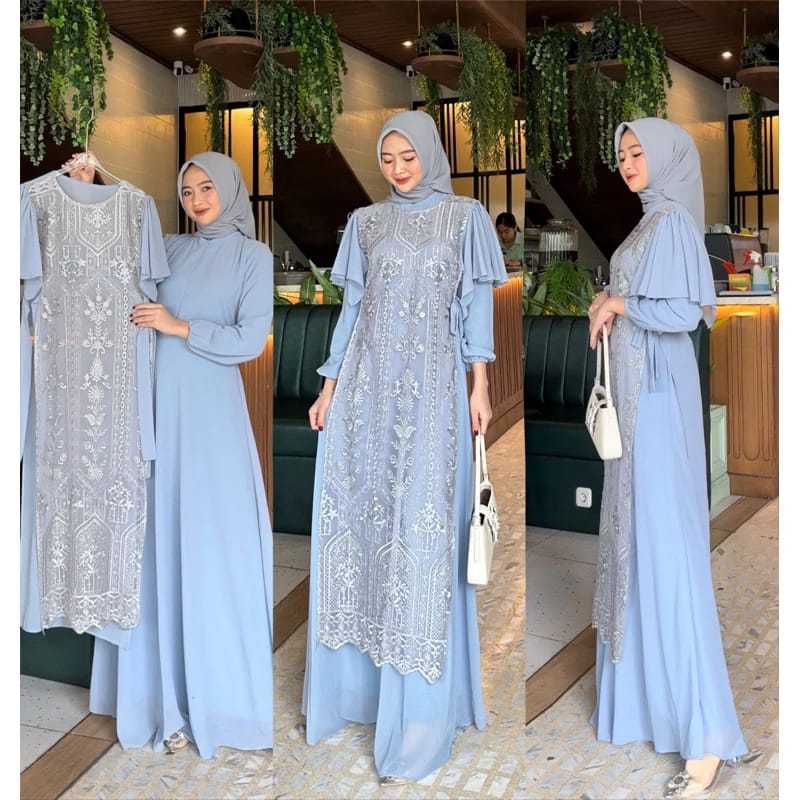 Jual DELISA DRESS ONE SET BAHAN ARMANY SILK MIX OUTER ORGANZA DRESS ...