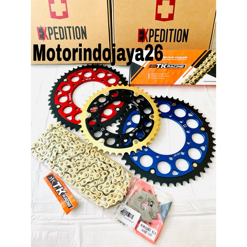 Jual gear set 520 Klx 150 D Tracker 150 expedition Almunium model Roz ...