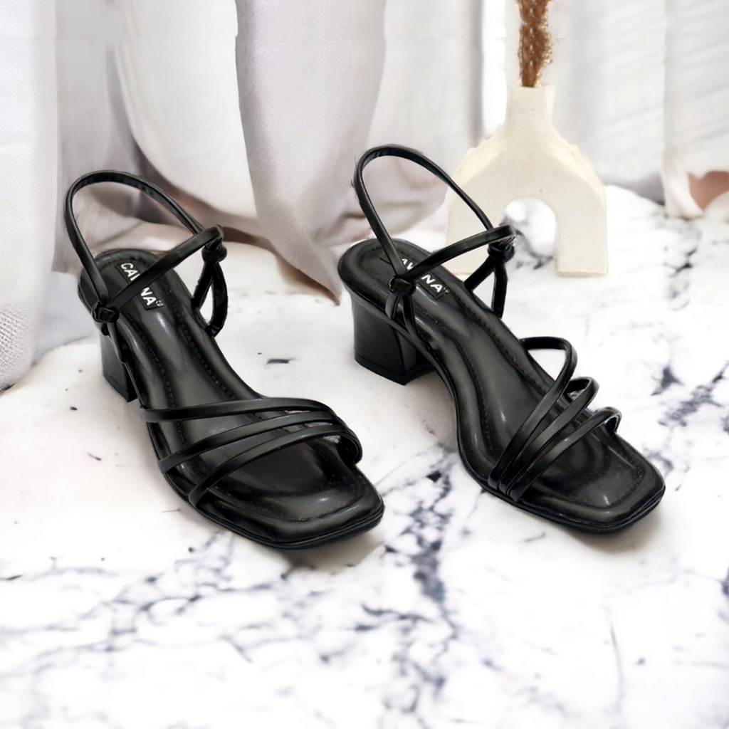 Jual Sandal Hak Tahu Heels Hils Hels Wanita Hitam 5cm Sendal Hells Heel ...