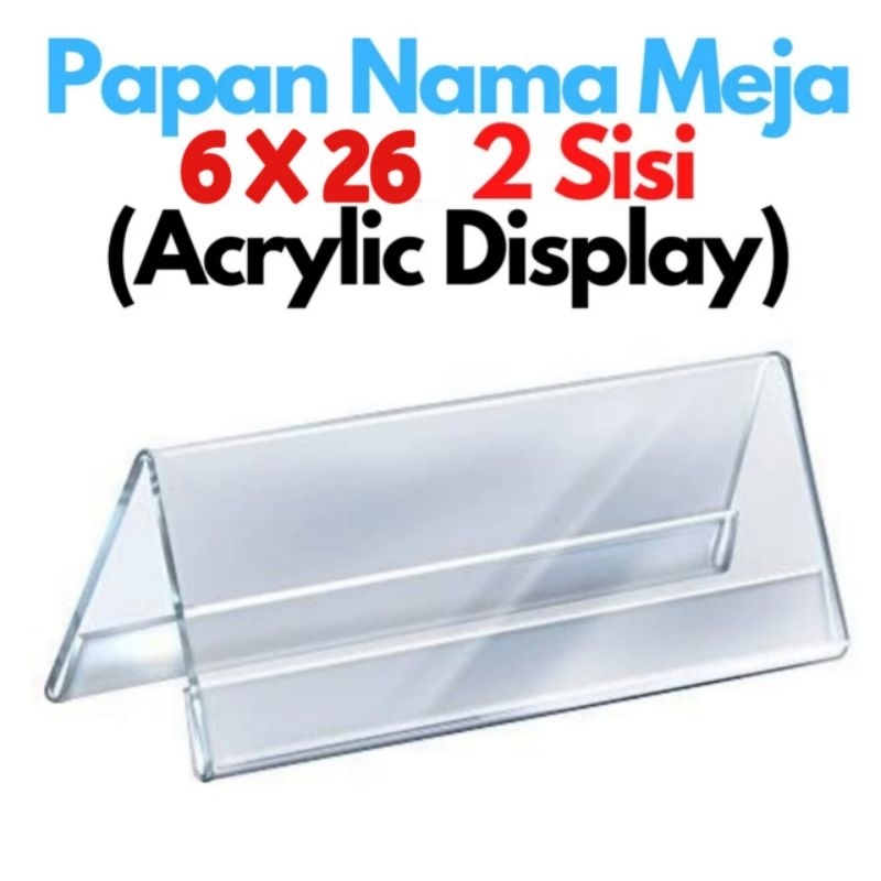 Jual GM Acrylic Name Plate 626 - Papan Nama Meja 6x26 cm Akrilik 2 Sisi ...