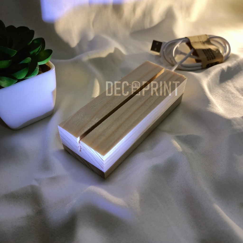 Jual SidsWood [SL10] Stand Akrilik LED A6 Panjang 10cm – Dudukan Kayu ...