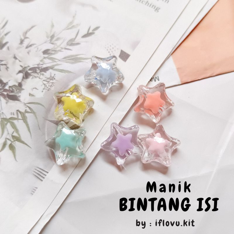 Jual Manik Manik Bintang Transparan isi besar | Mote Bintang Bening ...