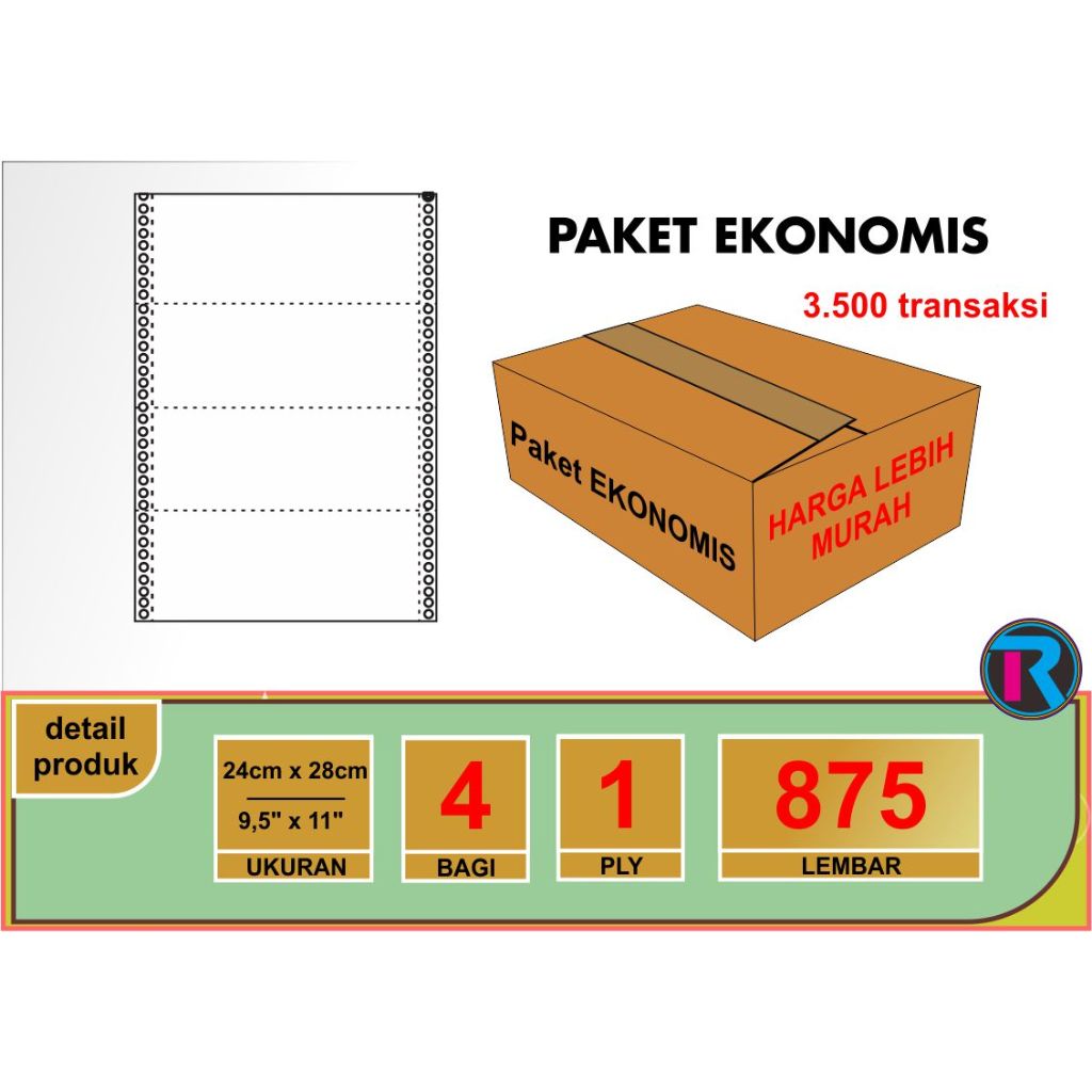 Jual PAKET EKONOMIS - KERTAS CONTINUOUS FORM PPOB Bank Bukopin, Bank ...