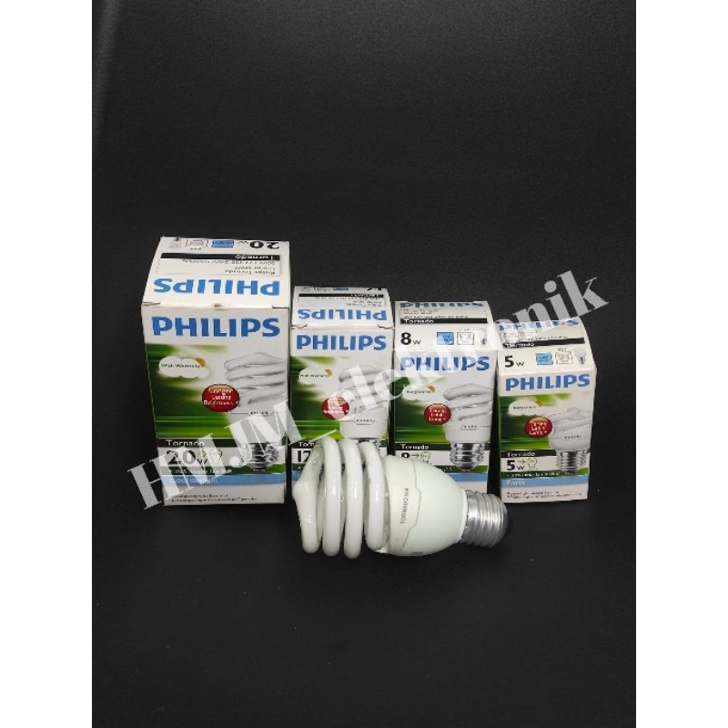 Jual Lampu Philips Tornado/Spiral 5W 8W 12W 20W 24W Putih Cool Daylight Ori | Shopee Indonesia