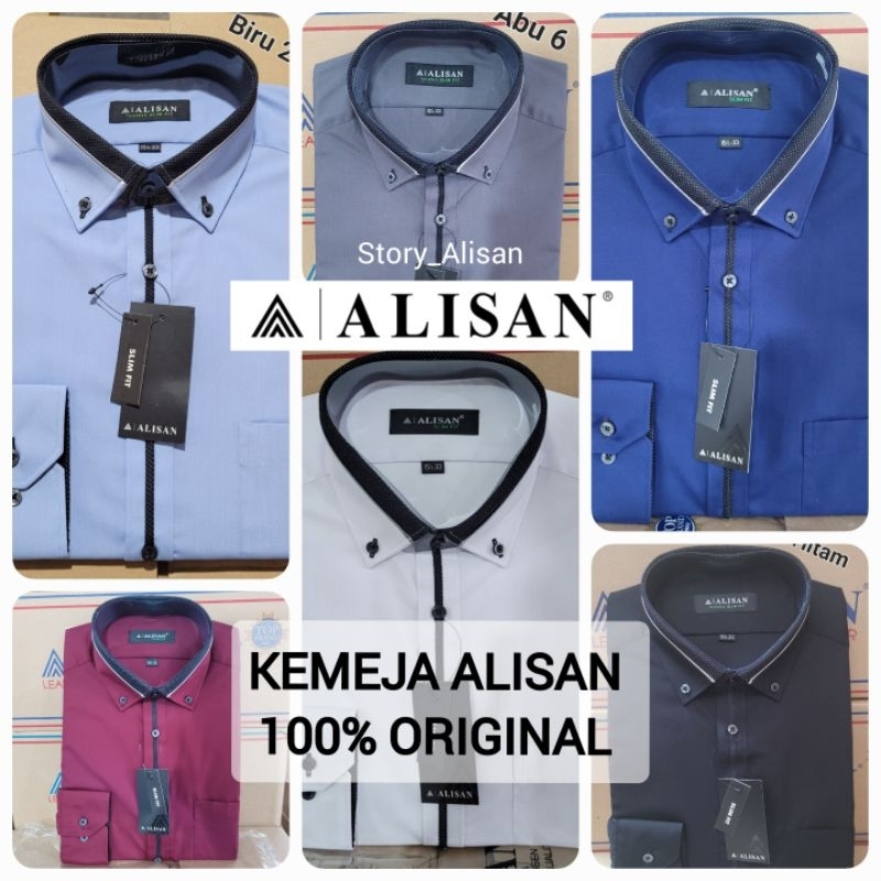 Jual Kemeja ALISAN POLOS SPESIAL Slimfit Lengan Panjang Seragam S - 4XL ...
