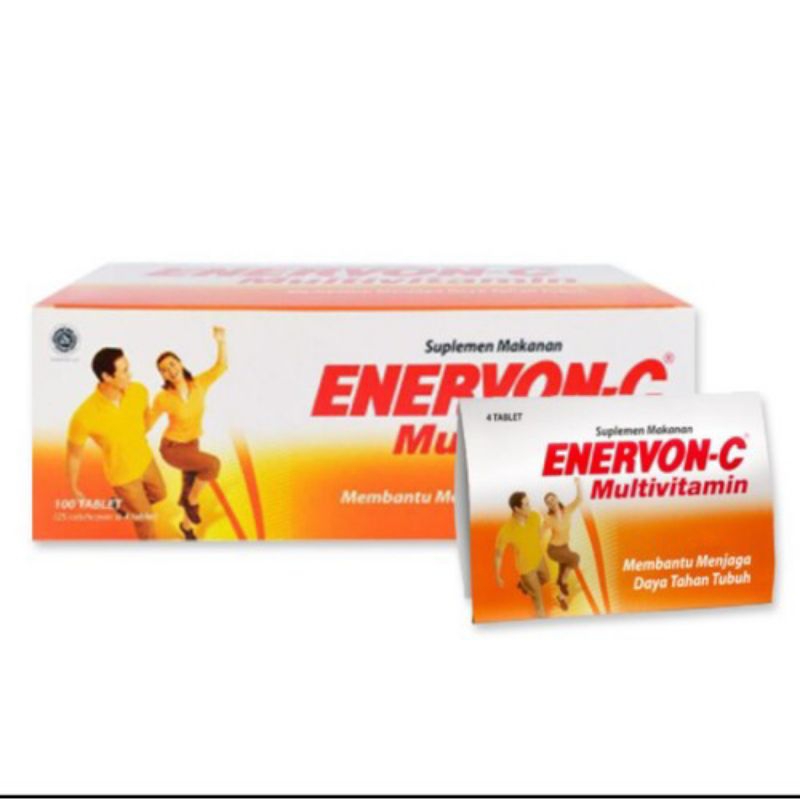 Jual ENERVON C Multivitamin C 500mg 4 tablet ( 5 strip / 1strip ...