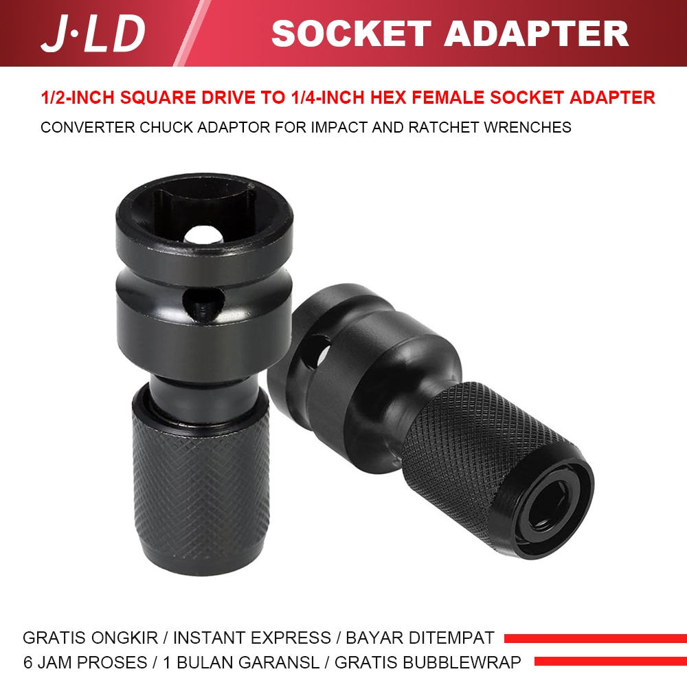 Jual JLD HEX Socket Adapter DRIVER HEX SOCKET ADAPTER 1/2-Inch Square ...