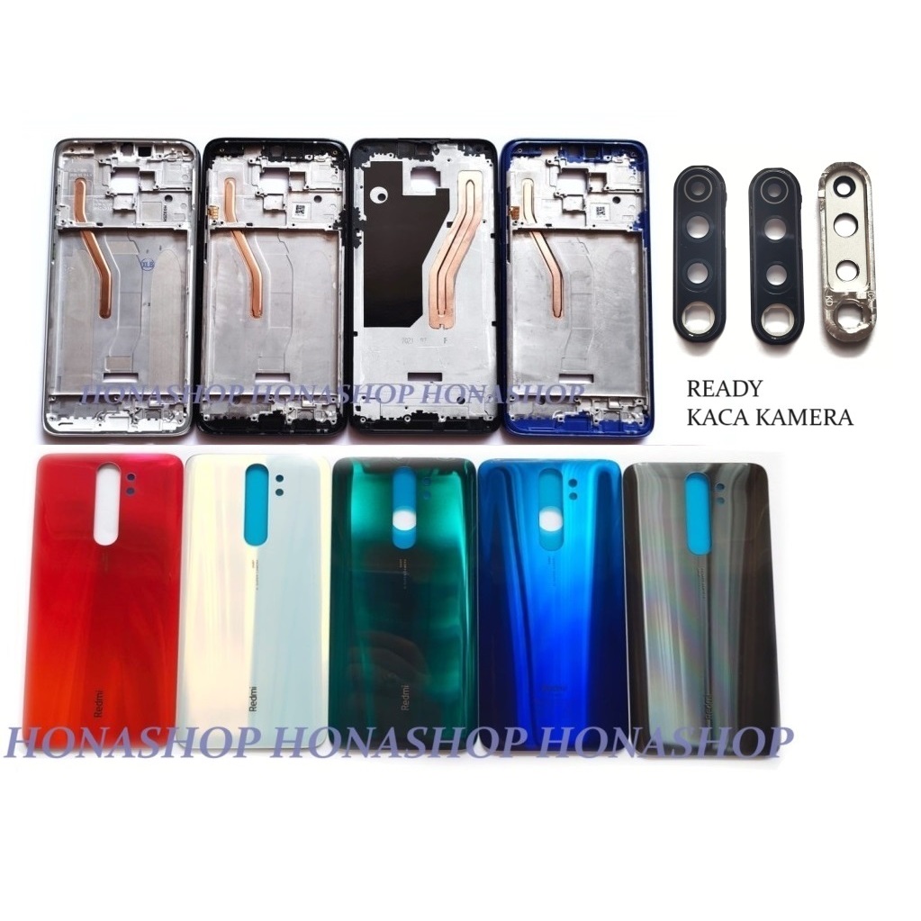 Jual TULANG FRAME BAZEL + BACK CASING REDMI NOTE 8 PRO TUTUPAN BATERAI ...