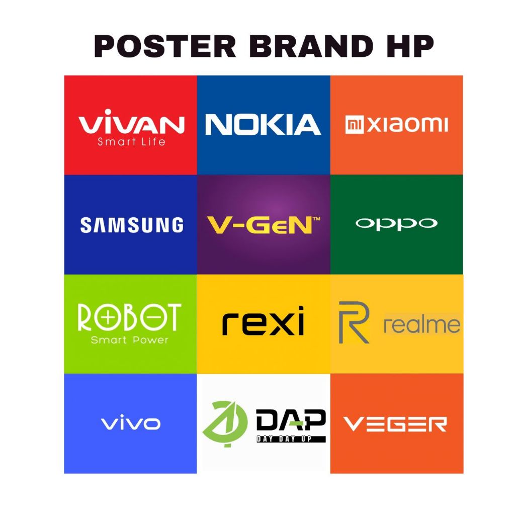 Jual Poster dinding brand hp untuk konter ukuran A4 12pcs | Shopee ...