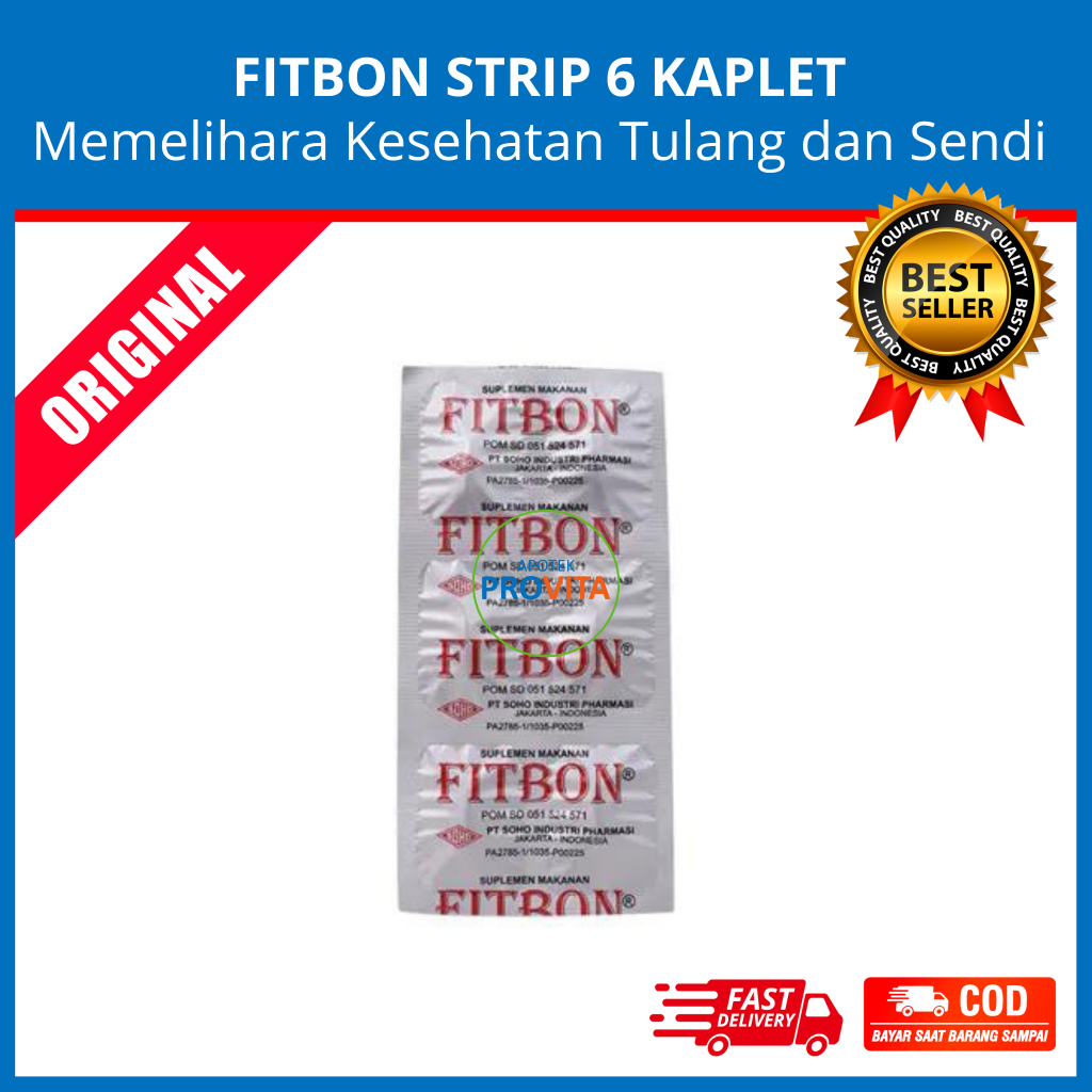 Jual FITBON STRIP 6 KAPLET - Suplemen Tulang dan Sendi / Vitamin Sendi ...