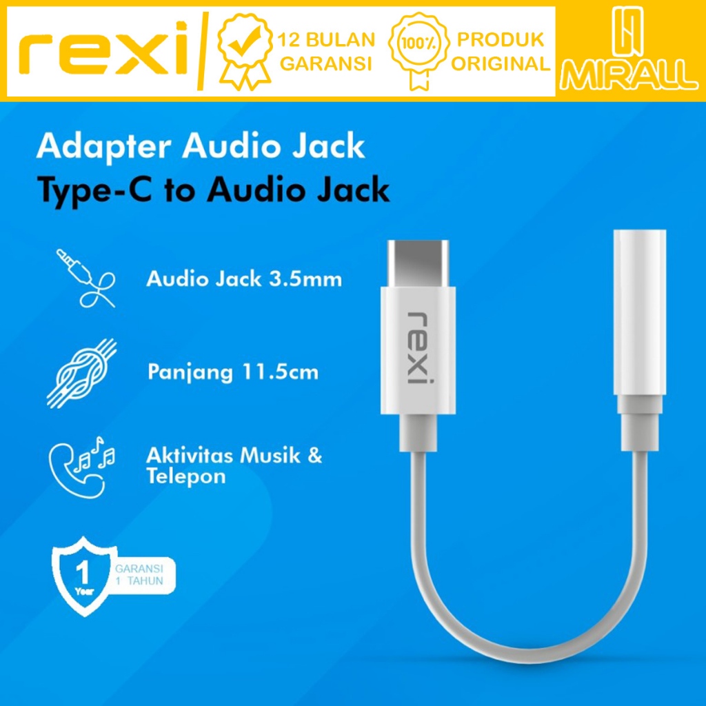 Jual Rexi OJ01-CX Adapter Jack Audio 3.5mm to Type C Splitter Type-C 11 ...