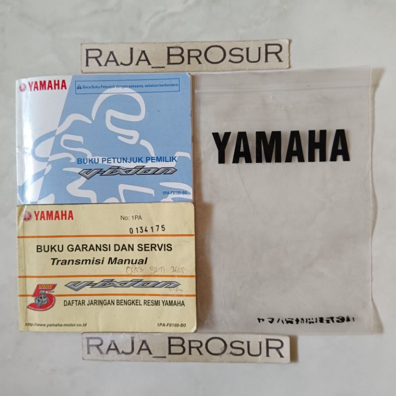 Jual Buku petunjuk pemilik/Buku garansi dan servis transmisi manual/Manual book Yamaha Vixion ...