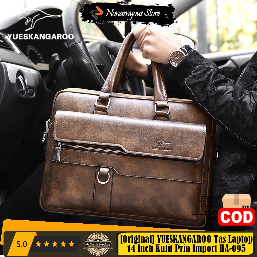 Jual [Original] YUESKANGAROO Tas Kerja Laptop 14 Inch Kulit Pria Import ...