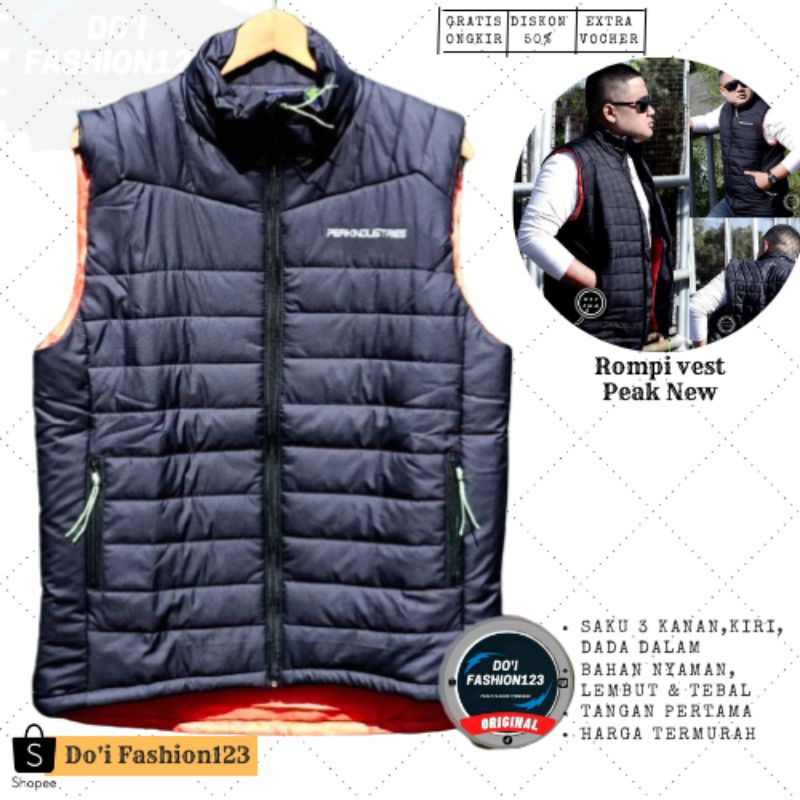 Jual ROMPI PARASUT PUFFER PEAK NEW WATERPROOF / Vest motor gelembung ...