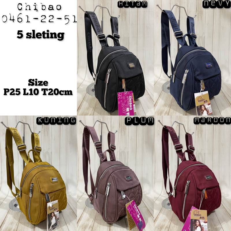 Jual TAS RANSEL/BACKPACK ORI CHIBAO KANVAS 5Sleting CB0461 | Shopee ...