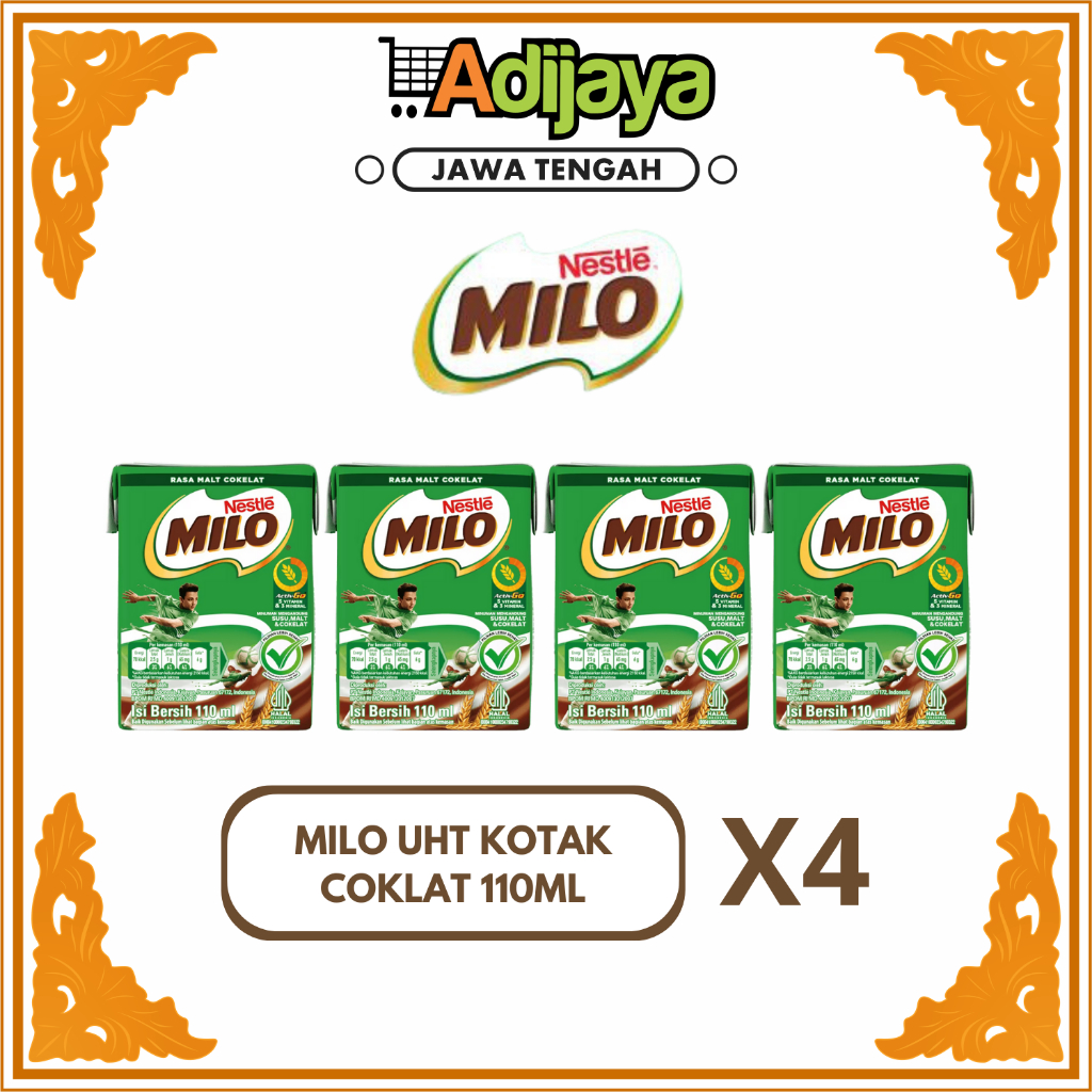 Jual MILO ACTIV GO SUSU UHT KOTAK RASA COKLAT 110ML 1PAK (4 PCS) | Shopee Indonesia