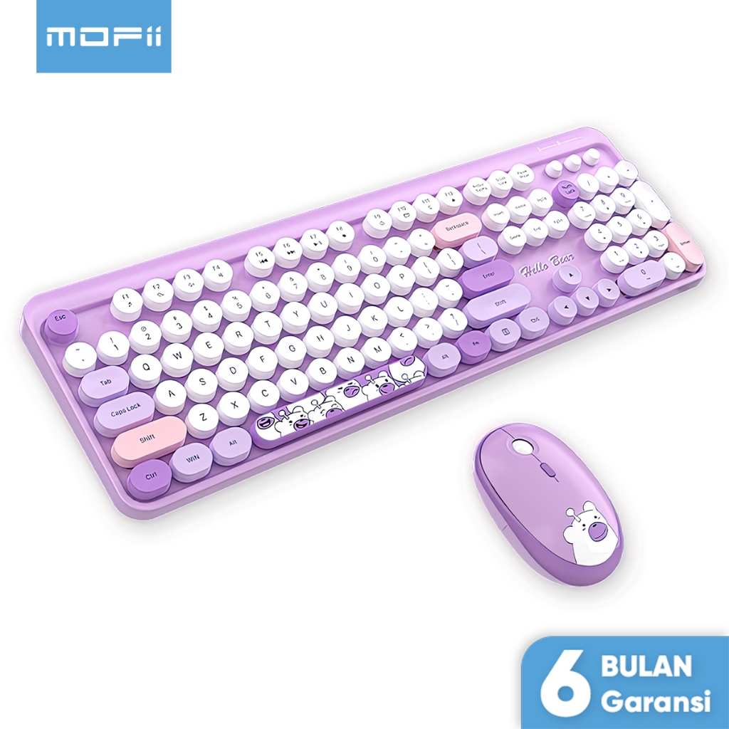 Jual MOFii Keyboard Mouse Wireless 2.4G Set Hello Bear | Shopee Indonesia