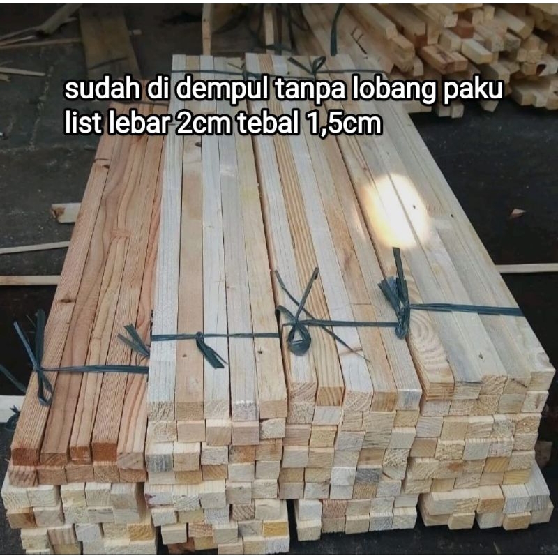 Jual kayu List jati Belanda halus P200cm L2cm T1,5cm (min order 10 btg bonus 1 btg) | Shopee ...